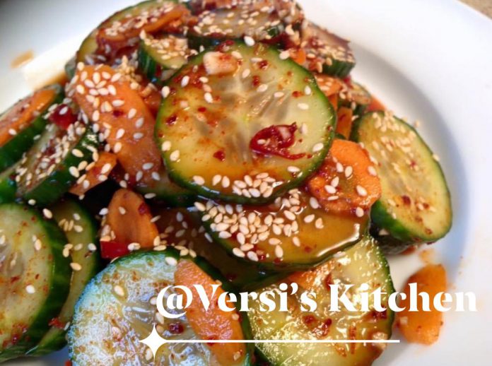Korean Cucumber Kimchi by Sisca T Cole - langsungenak.com